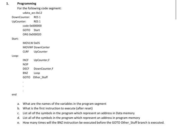 Solved a. What are the names of the variables in the program | Chegg.com