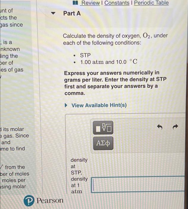 Solved RI Review | Constants I Periodic Table Part A unt of | Chegg.com