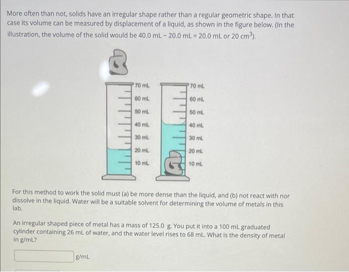 Solved More often than not, solids have an irregular shape | Chegg.com
