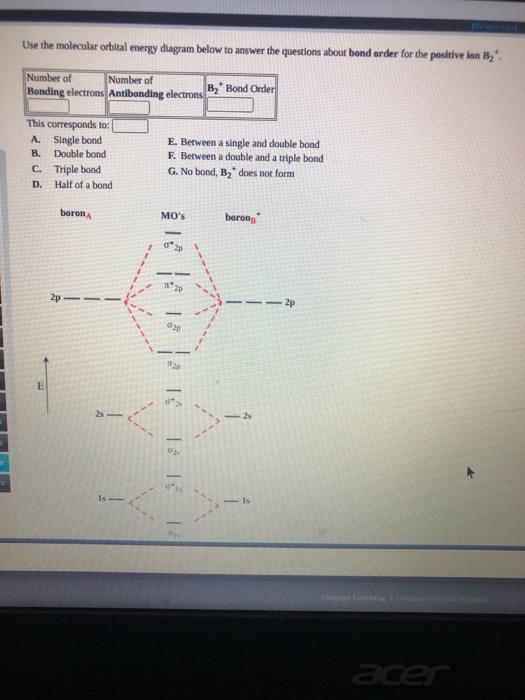Solved Use the Roemen Fill in the Molecular Orbital Energy | Chegg.com