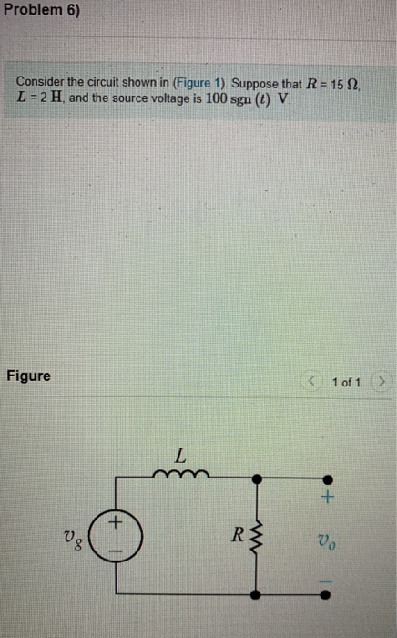 Solved Problem 6) Consider the circuit shown in (Figure 1). | Chegg.com