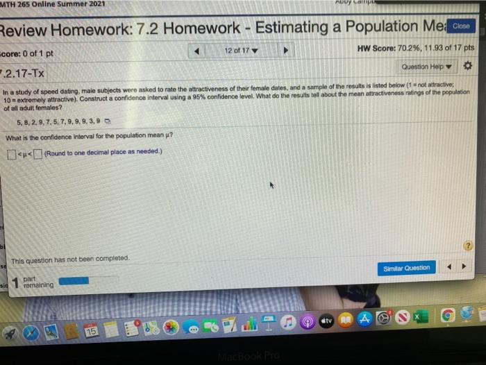 Solved MTH 265 Online Summer 2021 ору сти Review Homework: | Chegg.com