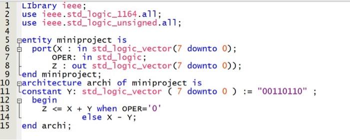 Solved 1 Library ieee; 2 use ieee.std_logic_1164.all; use | Chegg.com