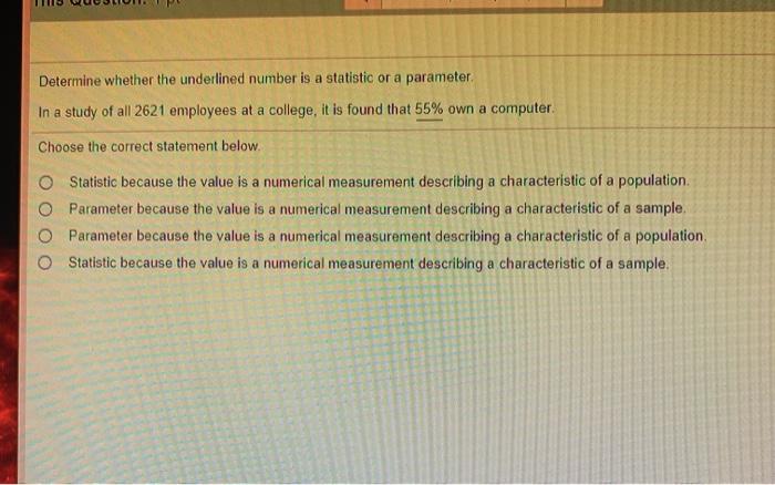 Solved Determine whether the underlined number is a | Chegg.com