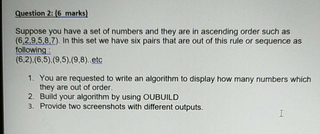 Solved Question 2: (6 marks) Suppose you have a set of | Chegg.com