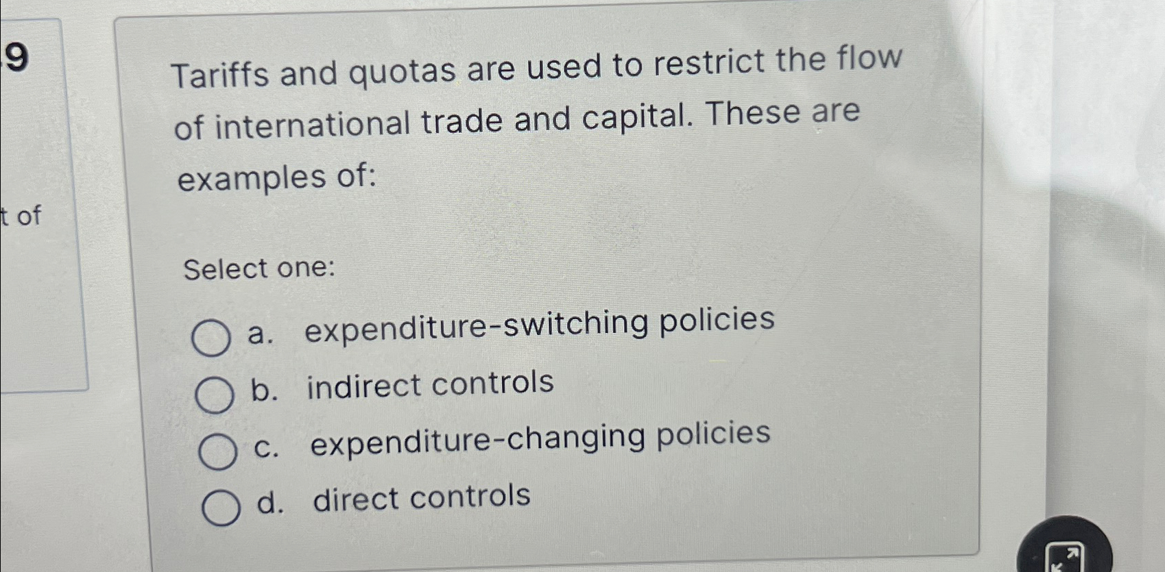 Solved Tariffs and quotas are used to restrict the flow of | Chegg.com