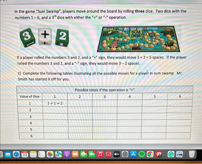 Solved In the game "Sum Swamp", players move around the | Chegg.com
