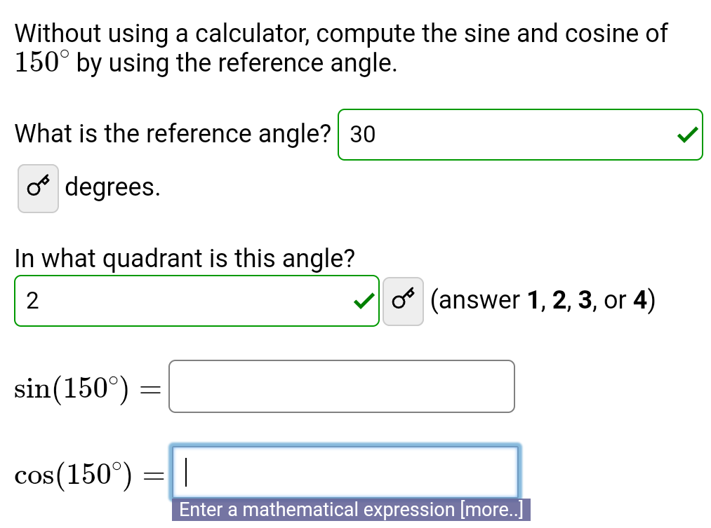 Solved Without using a calculator, compute the sine and | Chegg.com