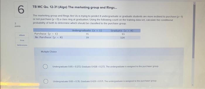Solved TB MC Qu. 12-31 (Algo) The marketing group and | Chegg.com
