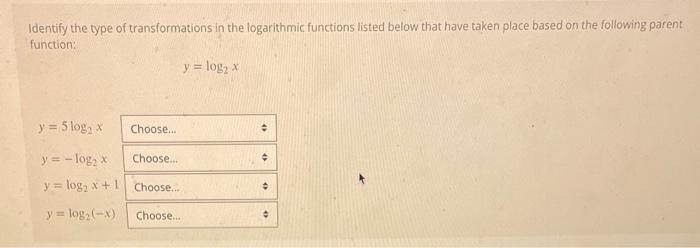 Solved Identify the type of transformations in the | Chegg.com