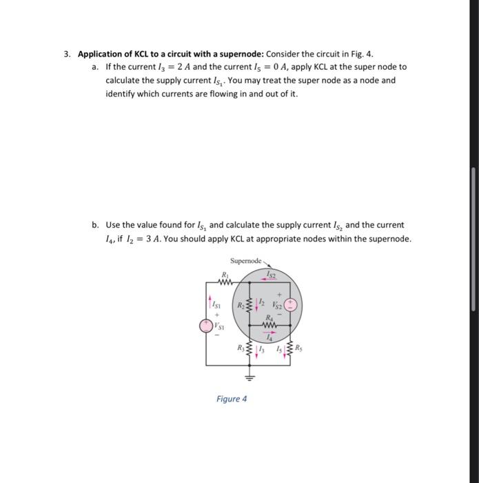 Solved 3. Application of KCL to a circuit with a supernode: | Chegg.com