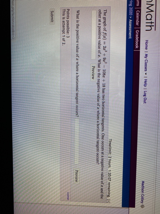 Solved Math Home | Help Log Out Madison Colley Home | My | Chegg.com