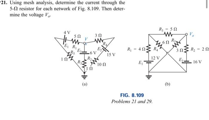 Solved 21. Using mesh analysis, determine the current | Chegg.com