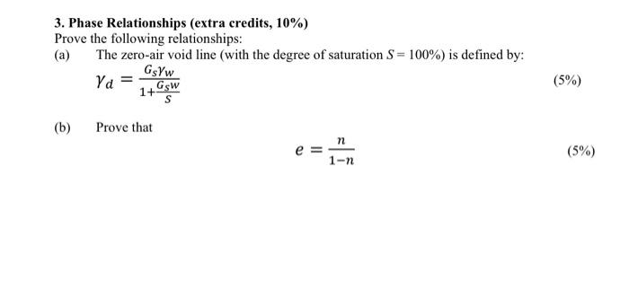 Solved 3. Phase Relationships (extra credits, 10% ) Prove | Chegg.com