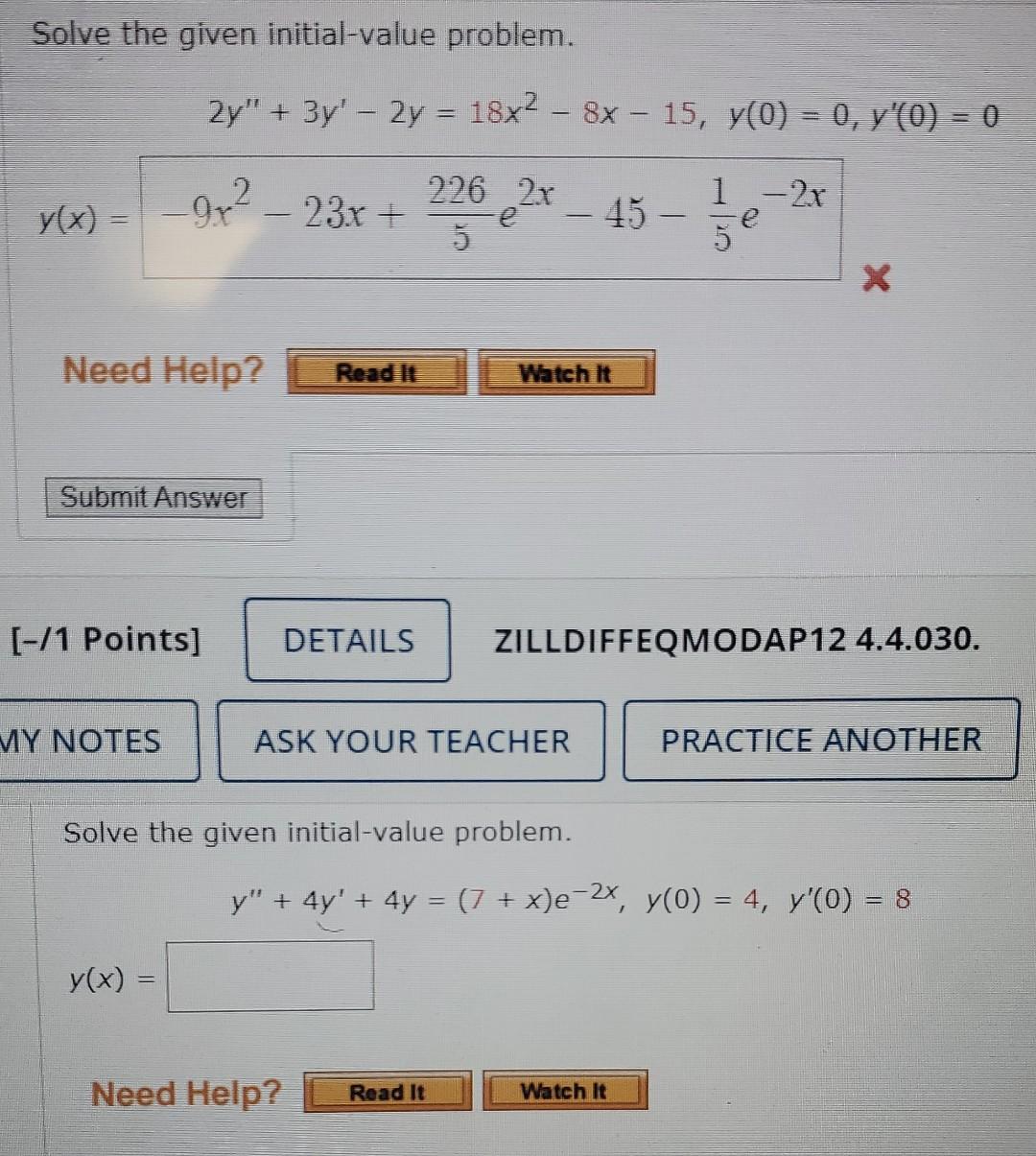 Solved Solve the given initial-value problem. | Chegg.com