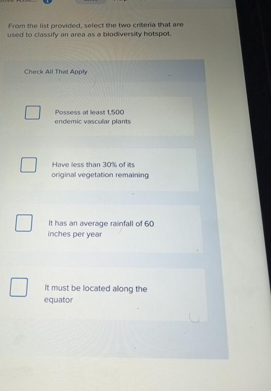 Solved From the list provided, select the two criteria that | Chegg.com