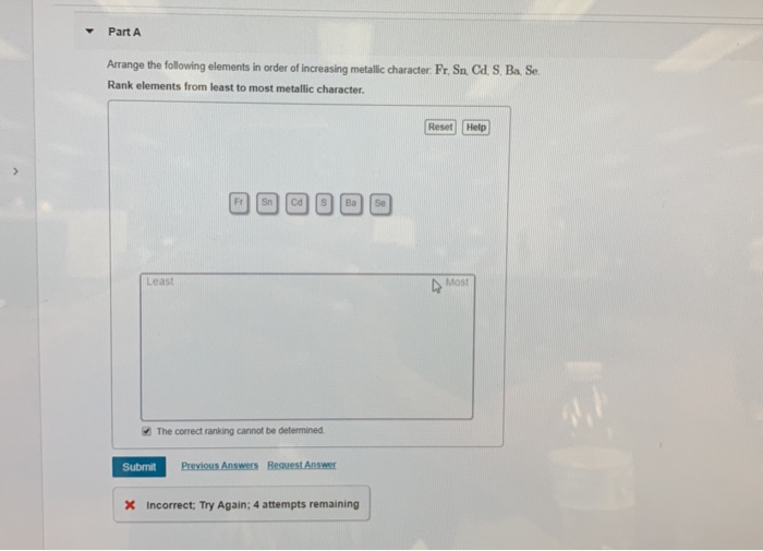 Solved Part A Identify whether or not each element is a | Chegg.com