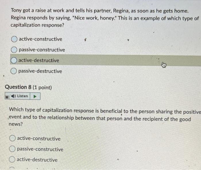 Solved Tony got a raise at work and tells his partner, | Chegg.com