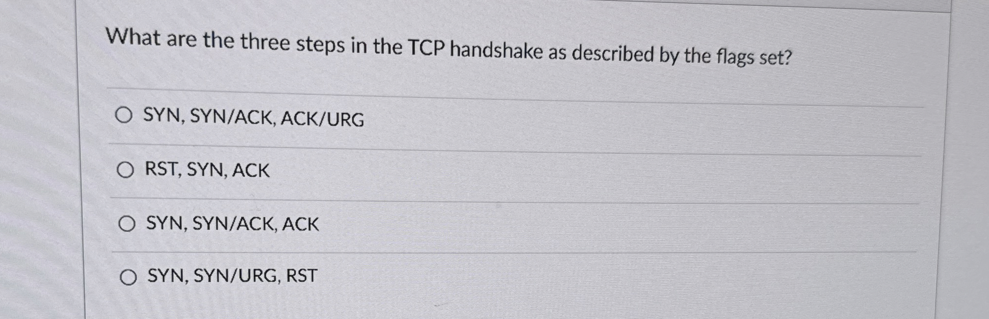 Solved What are the three steps in the TCP handshake as | Chegg.com