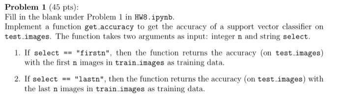 Solved Problem 1 ( 45pts) : Fill in the blank under Problem | Chegg.com