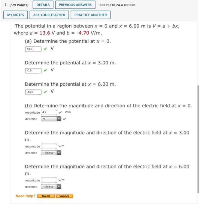 Solved 7. [5/9 Points) DETAILS PREVIOUS ANSWERS SERPSE10 | Chegg.com Solved 7. [5/9 Points) DETAILS PREVIOUS ANSWERS SERPSE10 | Chegg.com