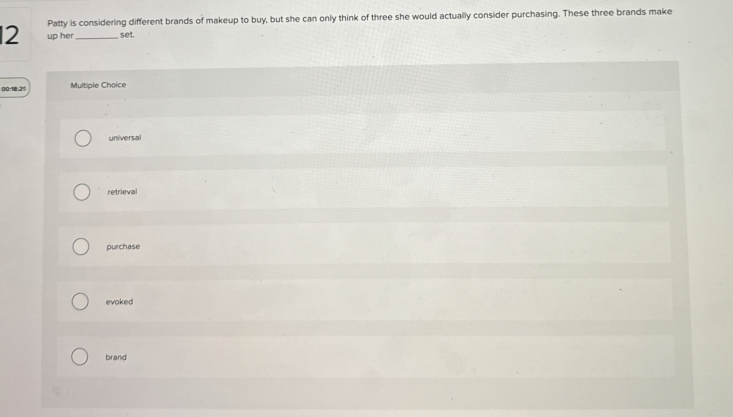 Solved 12Patty is considering different brands of makeup to | Chegg.com