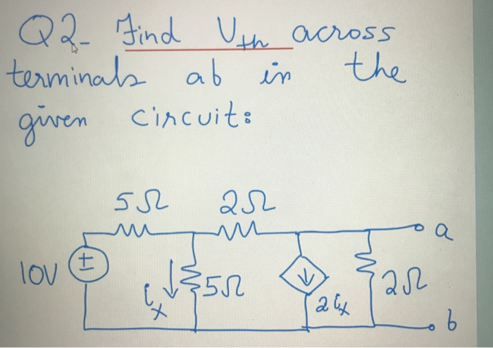 Solved QQ. Find Uth across terminals ab in the given | Chegg.com
