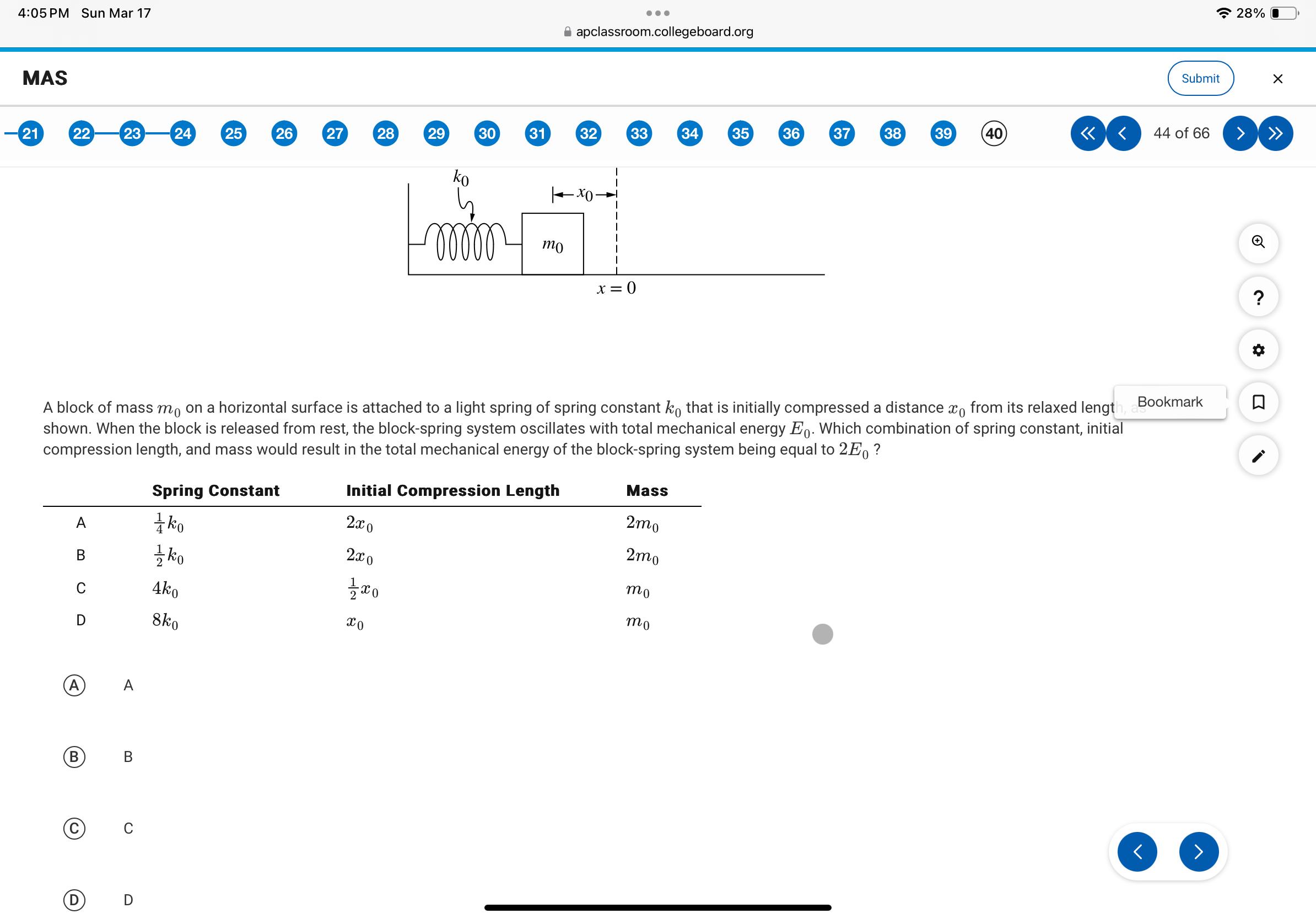 Solved A block of mass m0 ﻿on a horizontal surface is | Chegg.com