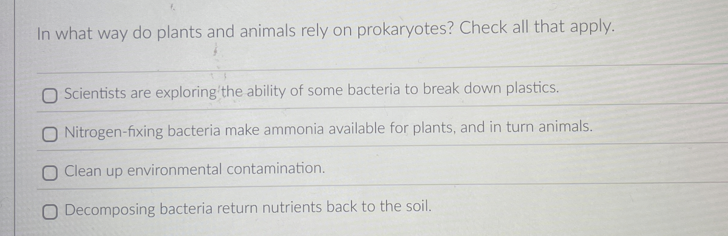 Solved In what way do plants and animals rely on | Chegg.com