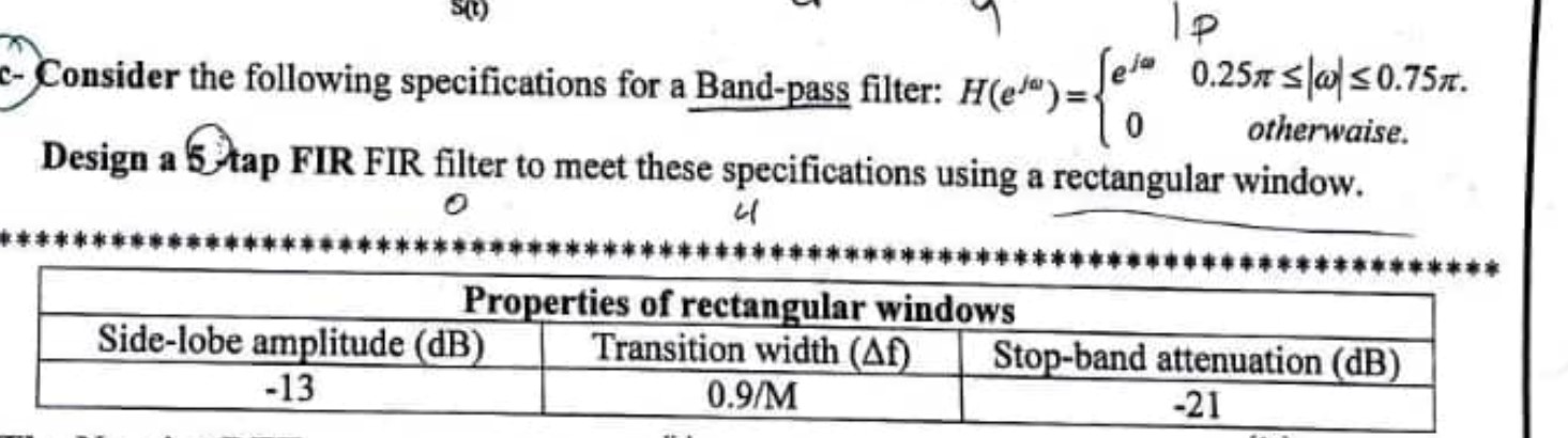 Solved c- Consider the following specifications for a | Chegg.com Solved c- Consider the following specifications for a | Chegg.com