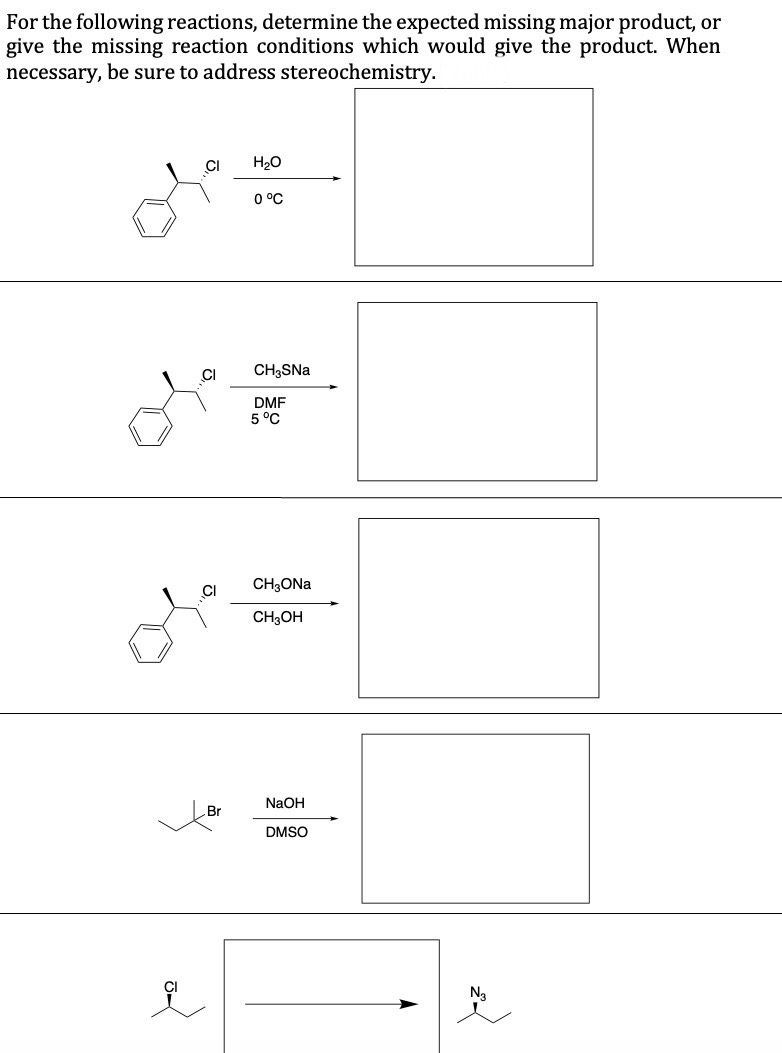 Solved For The Following Reactions Determine The Expected
