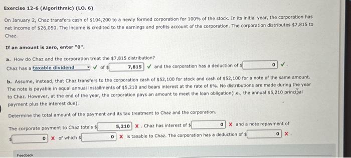 Solved On January 2, Chaz transfers cash of $104,200 to a | Chegg.com
