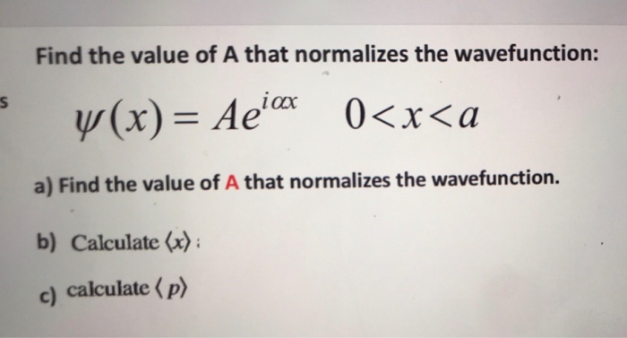 Solved (2) Consider a particle whose normalized wave | Chegg.com