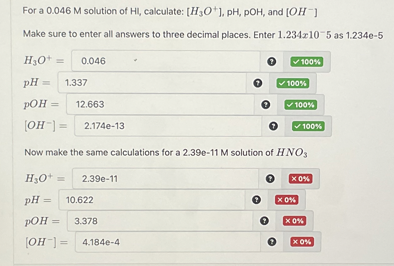 Solved Now make the same calculations for a 2.39e-11M | Chegg.com