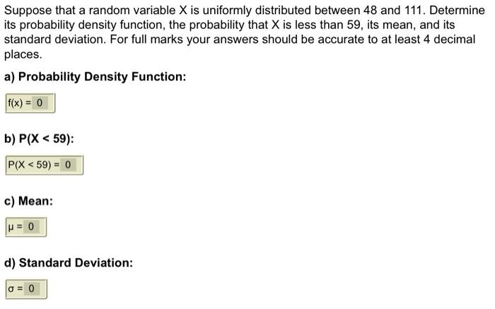 Solved Suppose that a random variable X is uniformly | Chegg.com