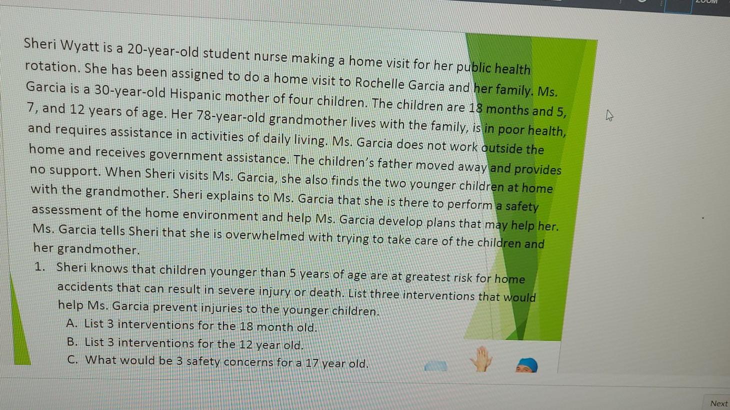 Solved Sheri Wyatt is a 20-year-old student nurse making a | Chegg.com