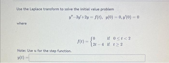 Solved Use the Laplace transform to solve the initial value | Chegg.com