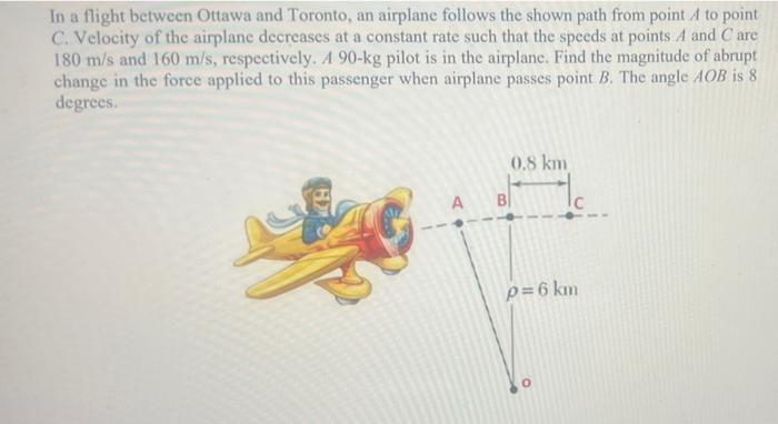 Solved In a flight between Ottawa and Toronto, an airplane | Chegg.com