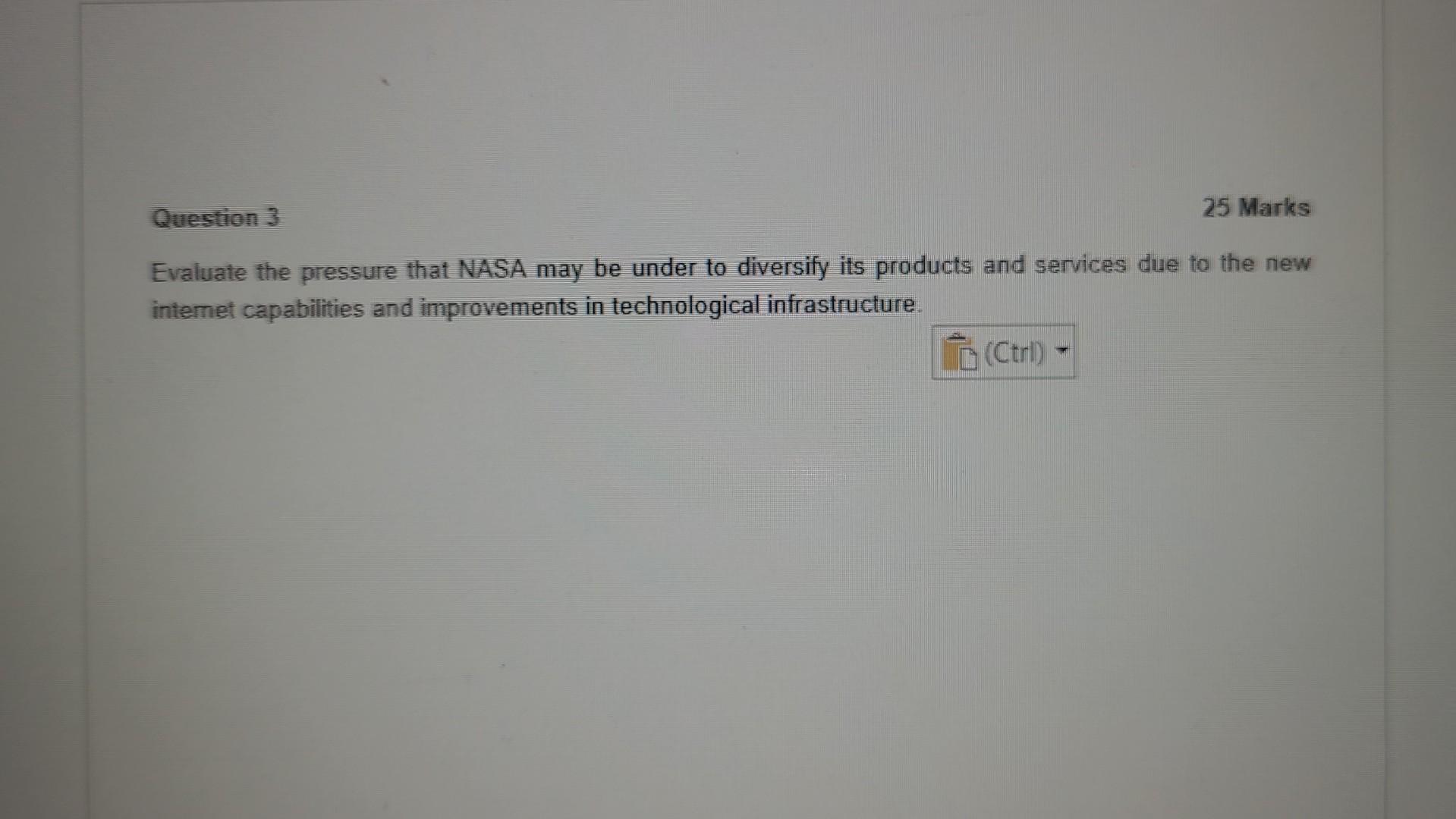 Solved Question 3 25 Marks Evaluate the pressure that NASA | Chegg.com