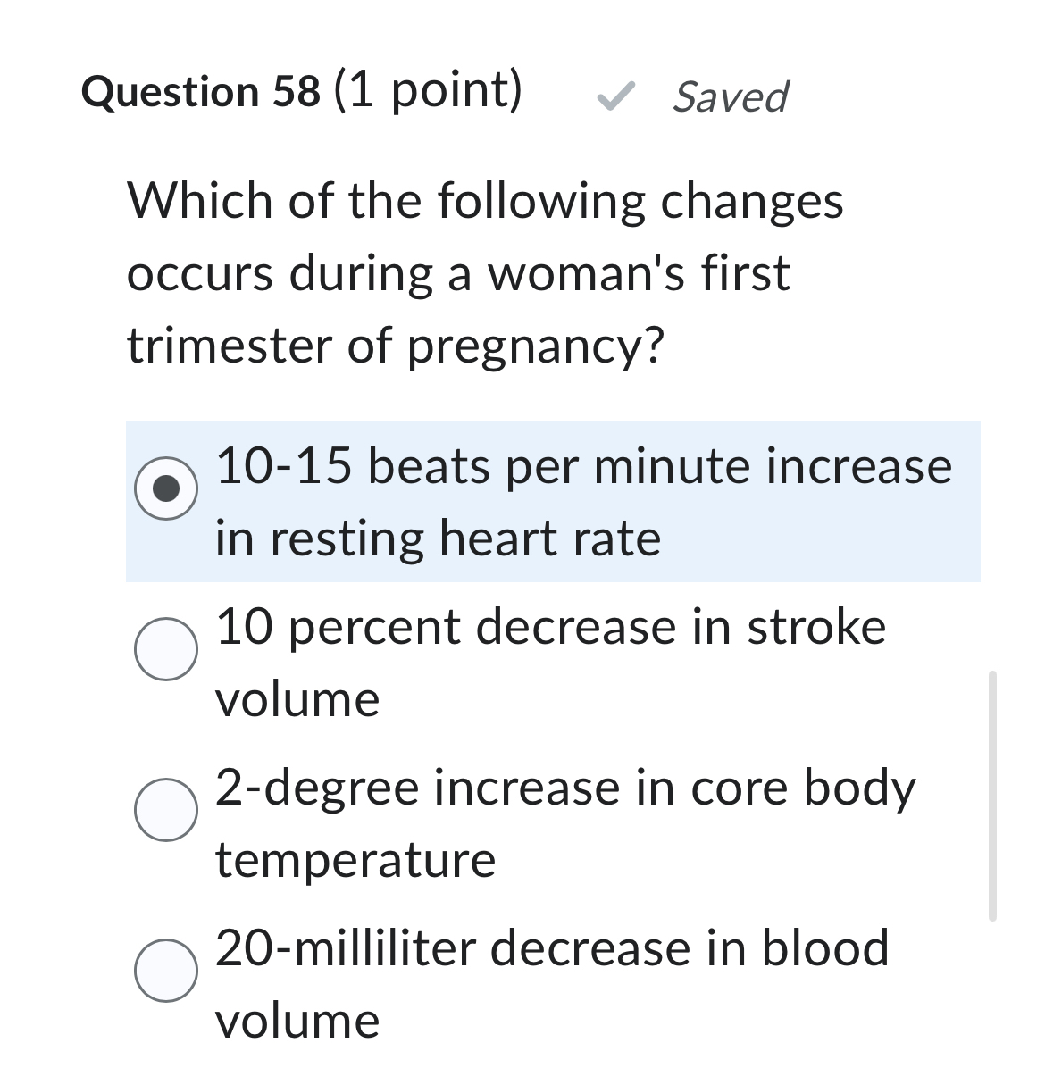Solved Question 58 (1 ﻿point) ﻿SavedWhich of the following | Chegg.com