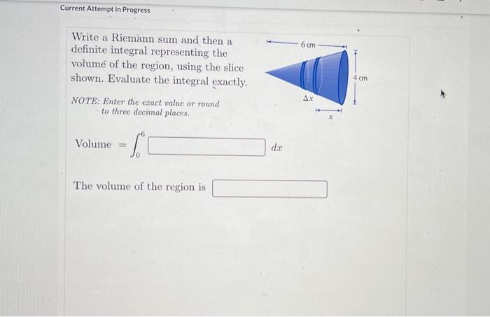 Solved Write a Riemann sum and then a definite integral | Chegg.com