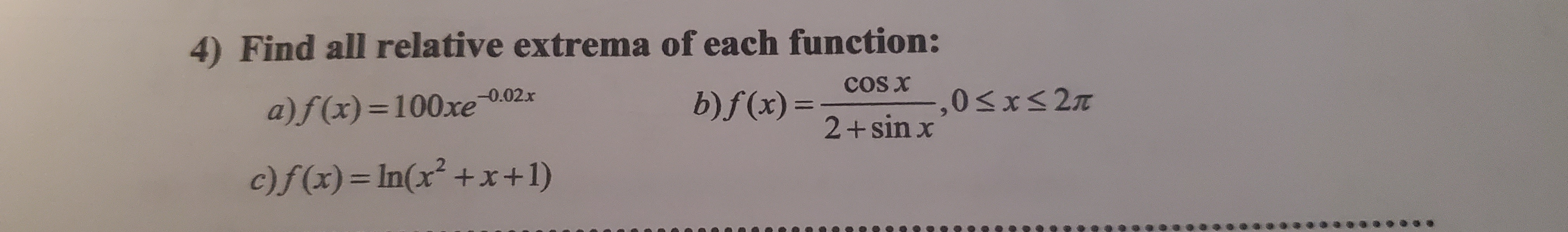 Solved Find all relative extrema of each | Chegg.com