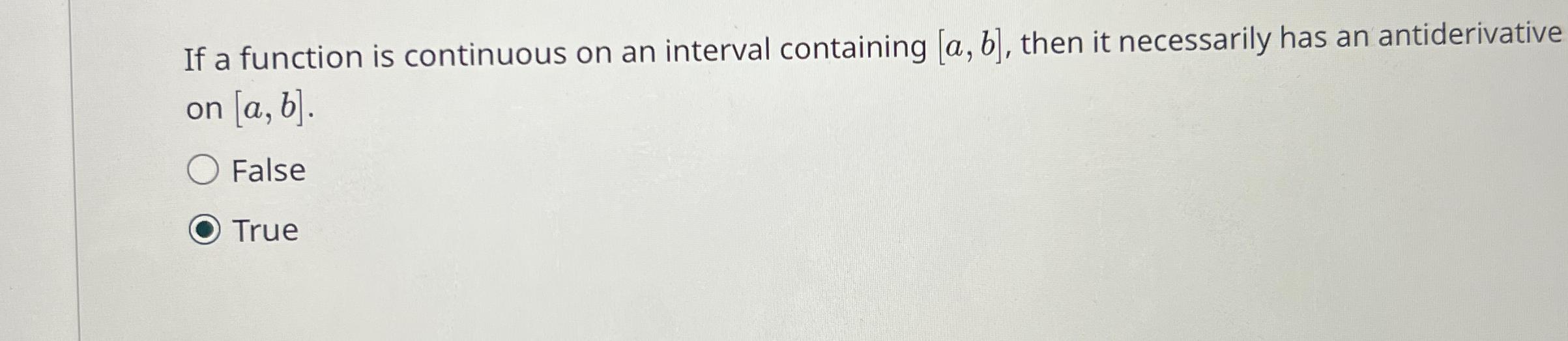 Solved If a function is continuous on an interval containing | Chegg.com