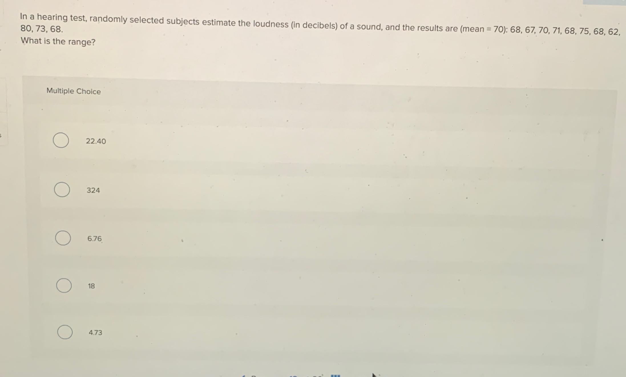 Solved 80,73,68.What is the range?Multiple | Chegg.com
