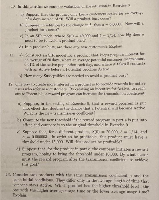 10. In this exercise we consider variations of the | Chegg.com