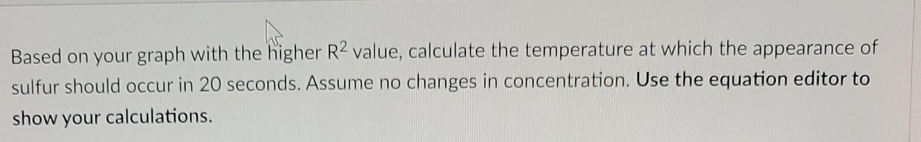 Solved Based on your graph with the higher R2 value, | Chegg.com