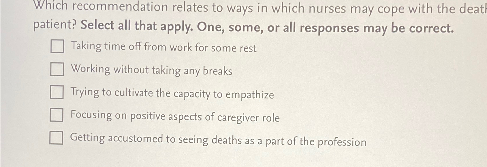 Solved Which recommendation relates to ways in which nurses | Chegg.com