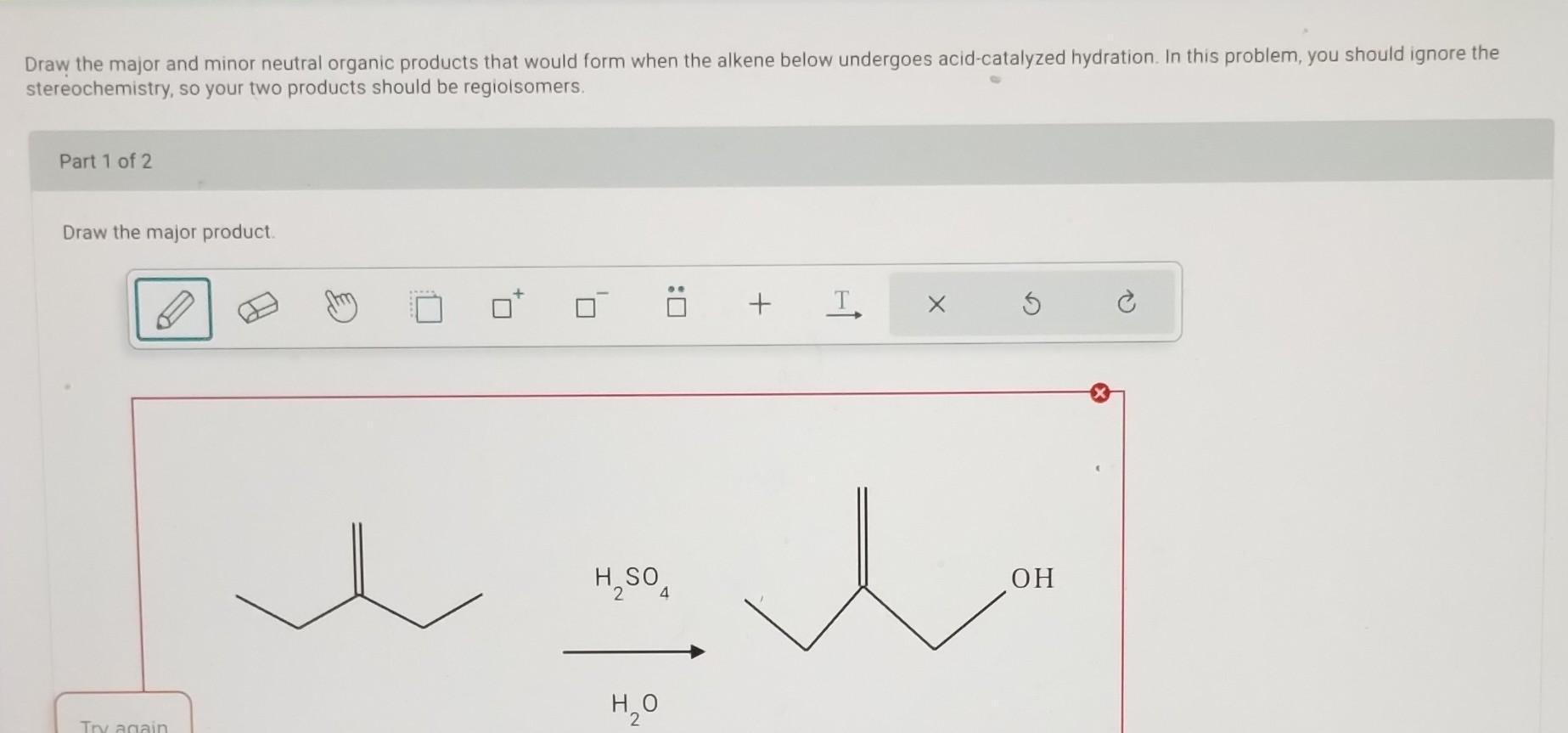Solved Draw the major and minor neutral organic products | Chegg.com