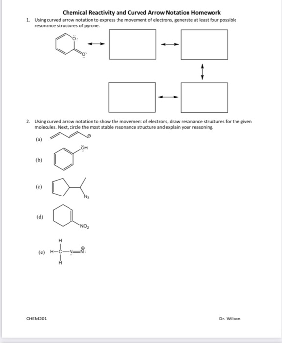 Solved Chemical Reactivity and Curved Arrow Notation | Chegg.com
