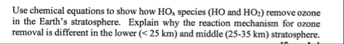 Solved Use chemical equations to show how HOx ﻿species ( ﻿HO | Chegg.com